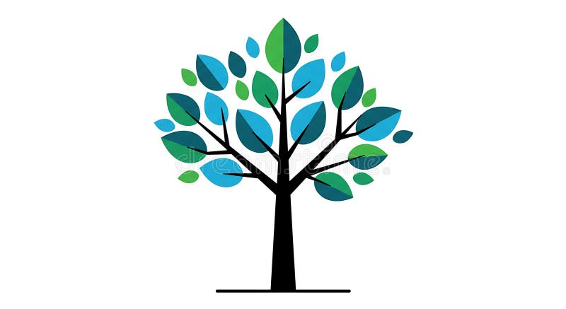 Tree Illustration Simple Flat Isolated in White Background. Suitable ...