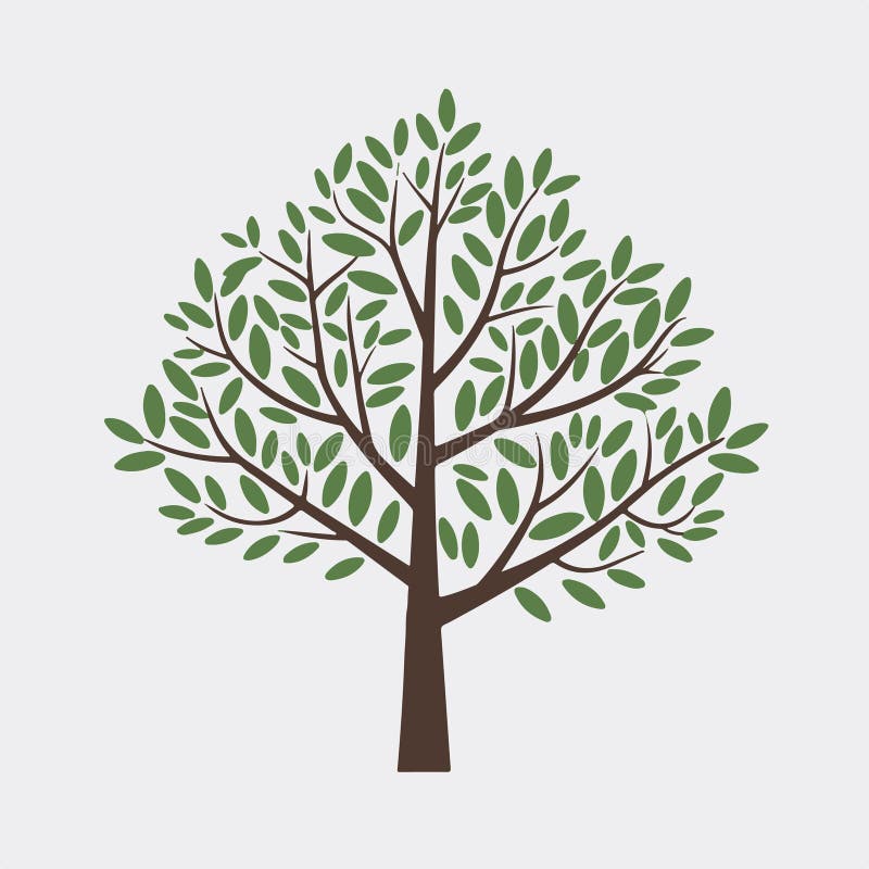 A Flat-Style Sparse Tree on a Plain White Background Stock Vector ...