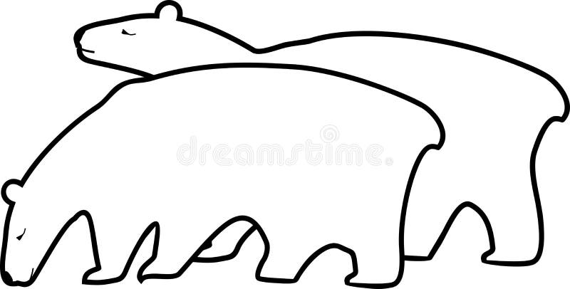 Stylized Flat Image of Two Polar Bears Stock Vector - Illustration of ...