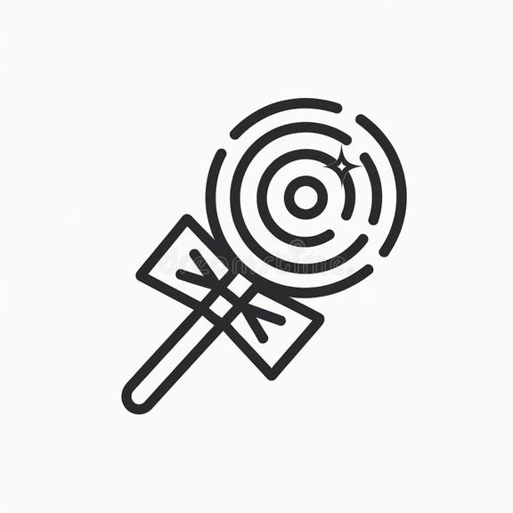 Abstract Stylized Icon of Circular Target with Crossed Rectangular Bars ...