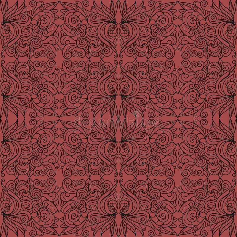 Stylized floral pattern. stock vector. Illustration of damask - 34096932