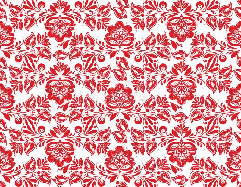 Stylized Floral Seamless Pattern Stock Vector - Illustration of repeat ...