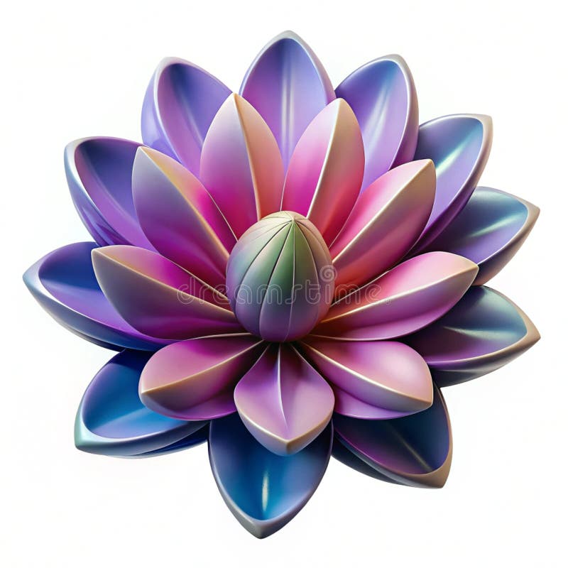 Stylized Flower with Gradient Petals Isolated on Transparent Background ...