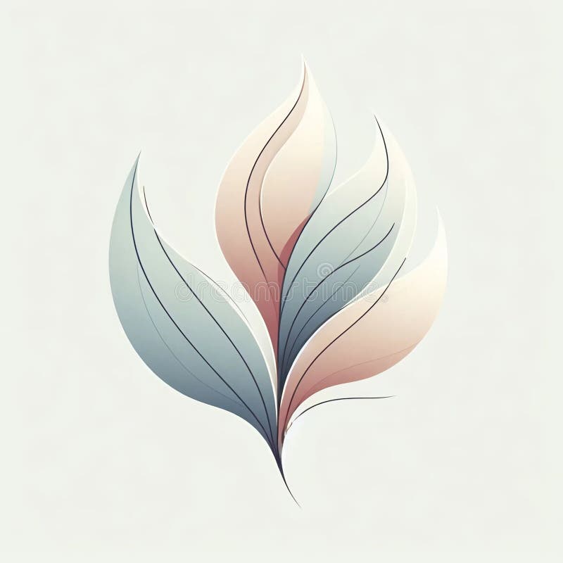 Stylized Flower with Smooth, Flowing Lines, Minimalistic Design Stock ...