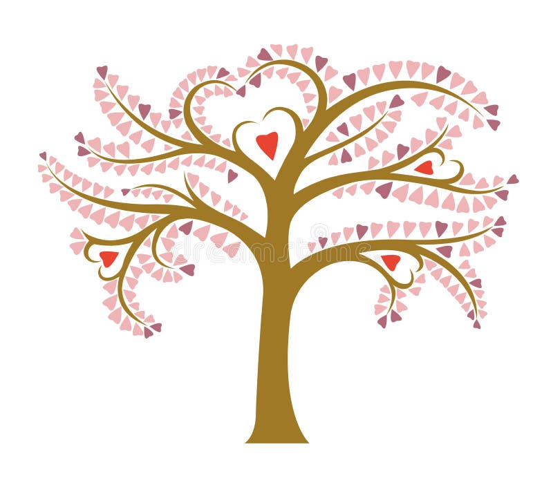 Stylized flowering tree stock illustration. Illustration of acute ...