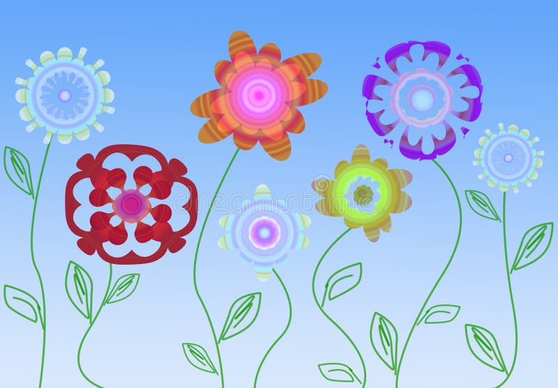 Stylized flowers stock illustration. Illustration of wallpaper - 4432152