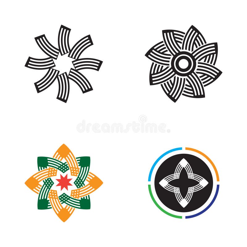 Stylized Flowers Logo Icon Symbol Template Design Stock Vector ...