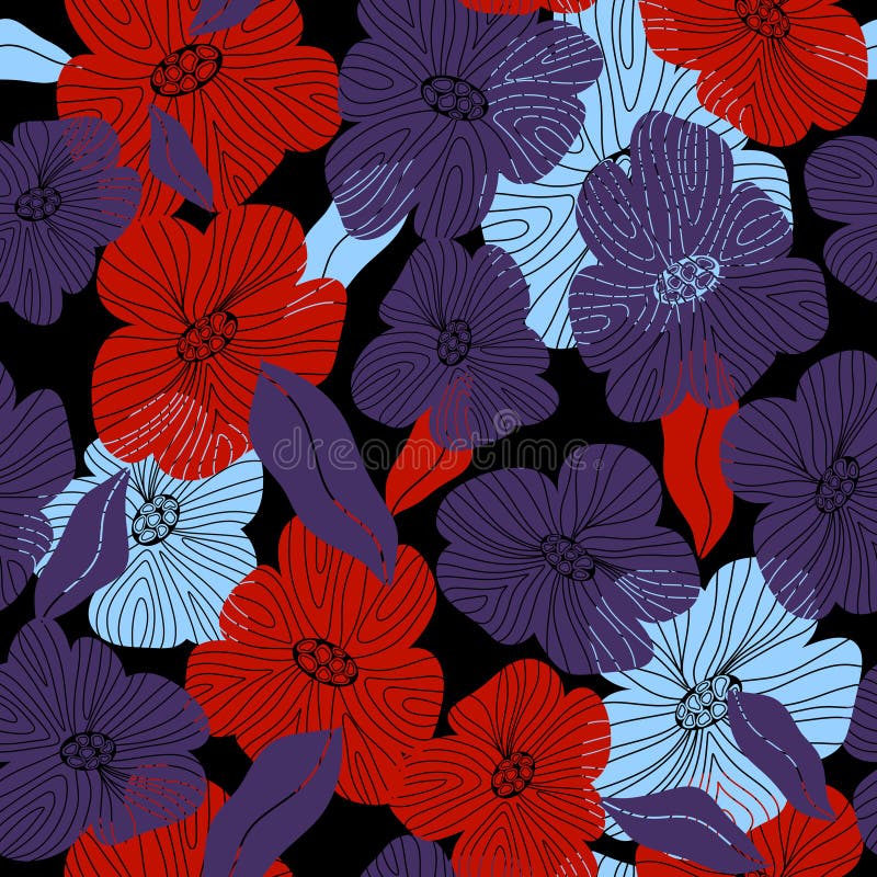 Stylized flowers Vector stock vector. Illustration of flower - 336358594