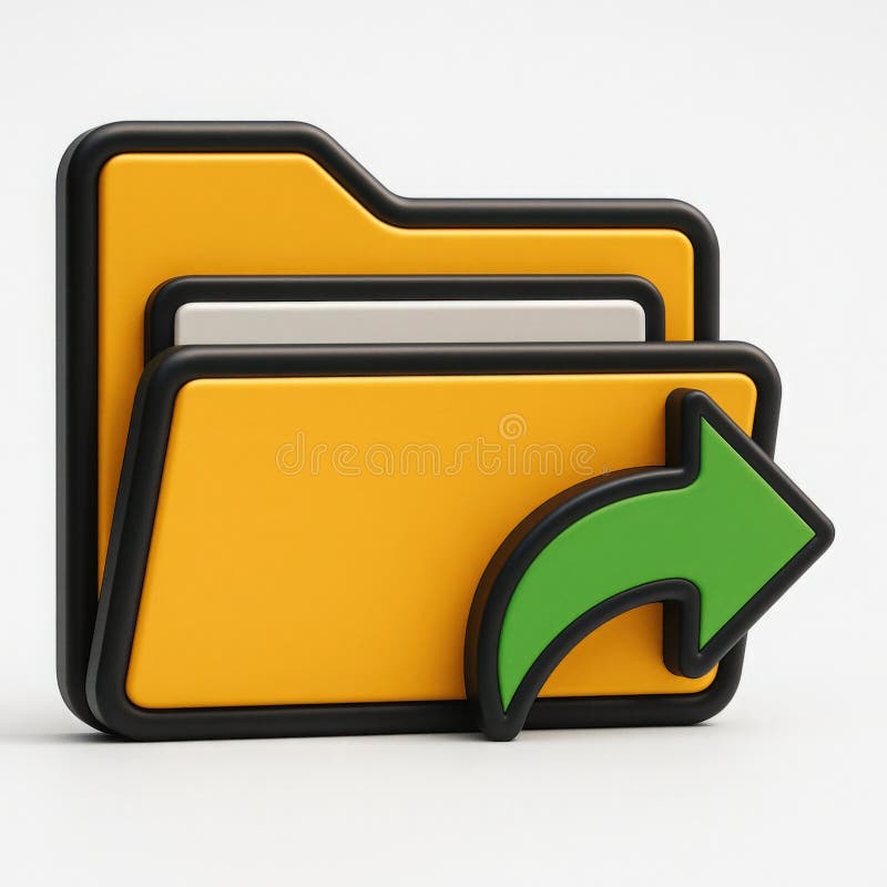 Stylized Folder Icon with Arrow Symbolizing Data Transfer and File ...