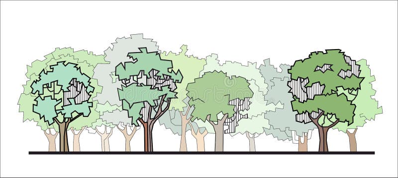 Stylized forest stock illustration. Illustration of monochrome - 28923183