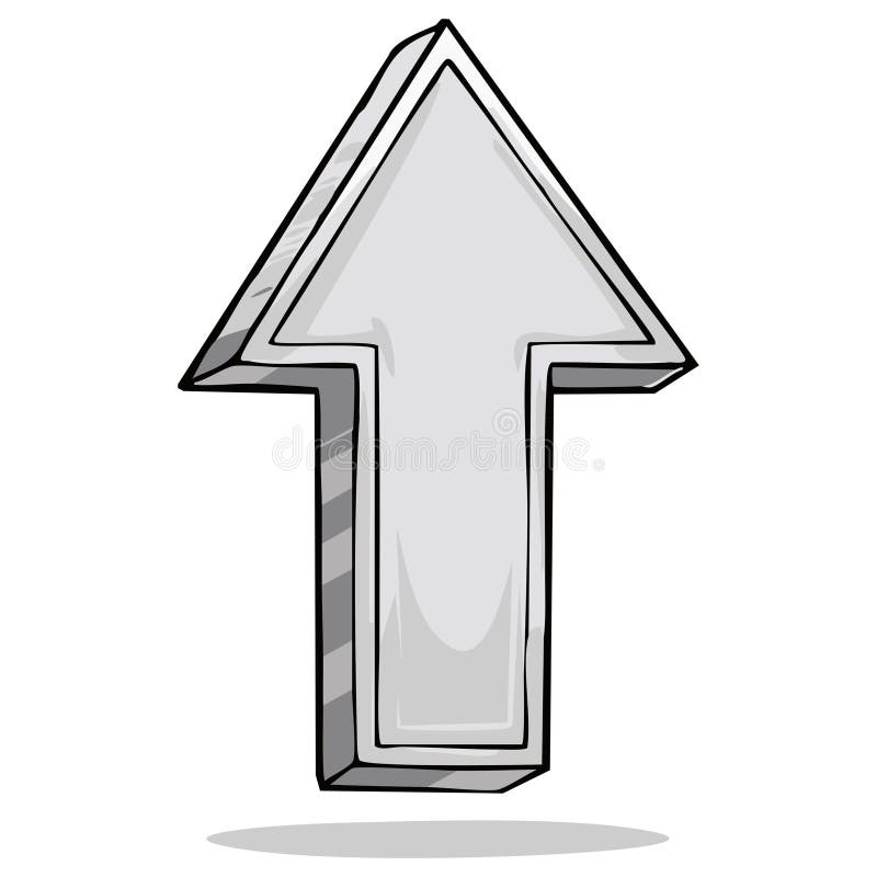 Stylized Forward Pointing Arrow Illustration with Shadow, Direction ...