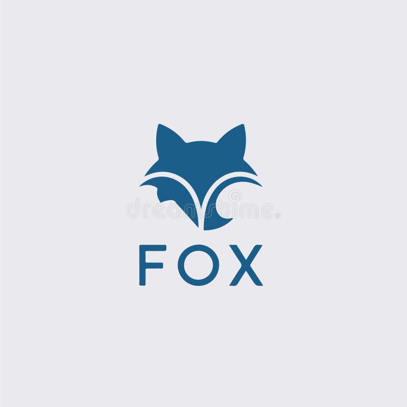 Fox Face Logo. Vector Icon Illustration Isolated on the Gray Background ...