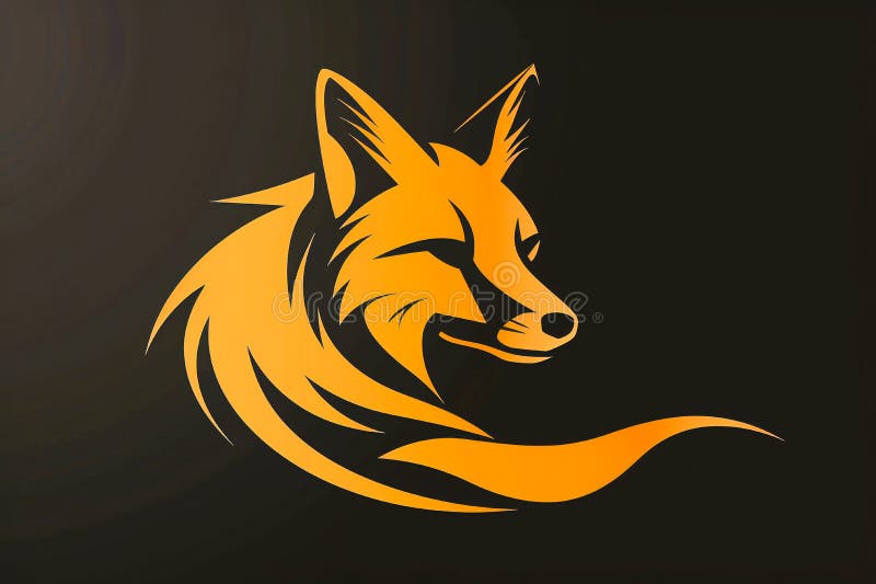 Stylized Fox Illustration in Warm Orange Tones, Symbolizing Agility ...