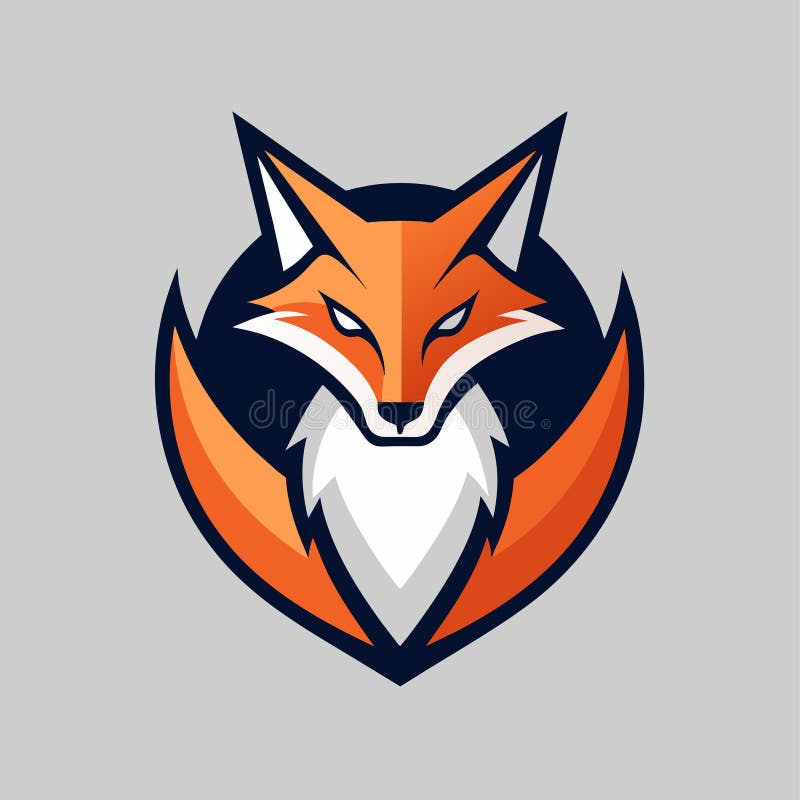 Stylized Fox Logo on a Minimalist Gray Background, a Stylized Image of ...