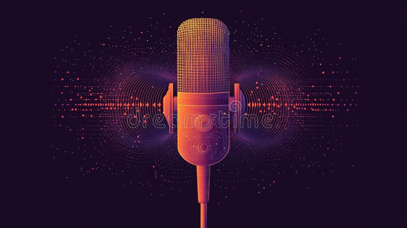 Futuristic Digital Microphone Visualization Stock Illustration ...