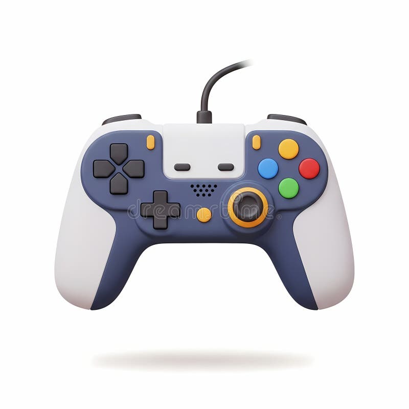 Stylized Game Controller on White Background Stock Illustration ...