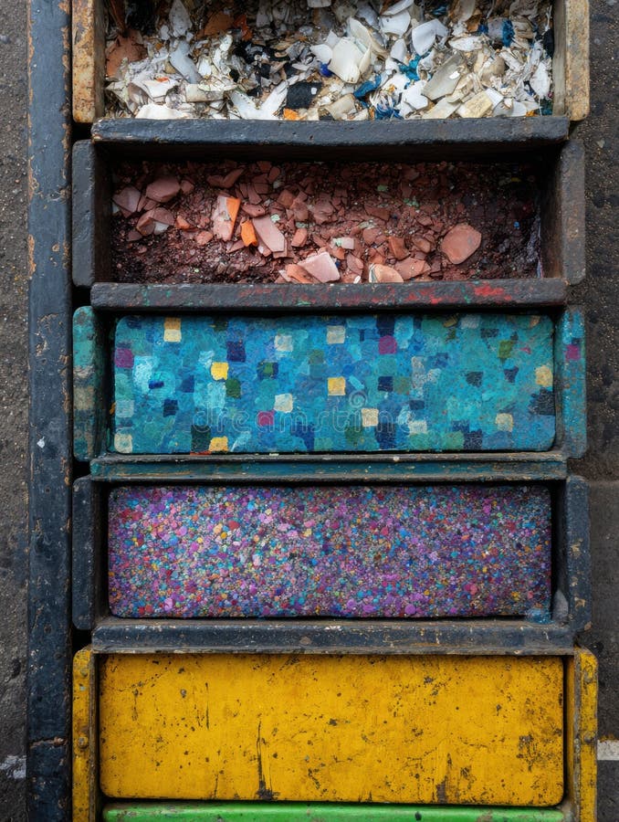 Garbage Textures Arranged in Abstract Patterns Create a Colorful ...