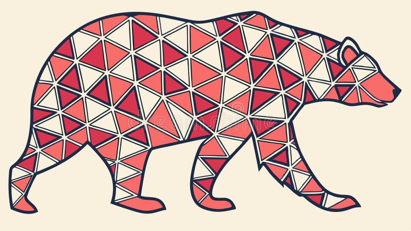 Stylized Geometric Bear Abstract Animal Design, Vector Design ...