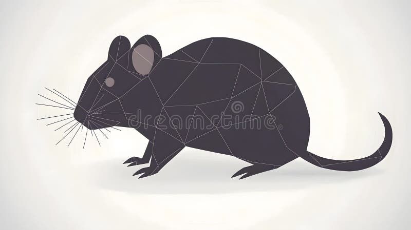 Stylized Geometric Black Mouse Illustration Stock Illustration ...