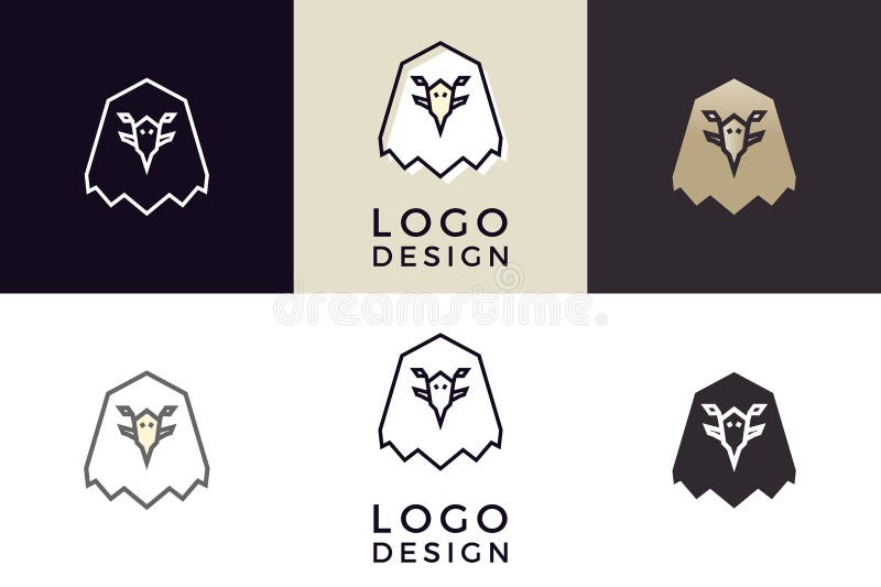 Stylized Geometric Eagle Head Illustration. Vector Icon Tribal Design ...