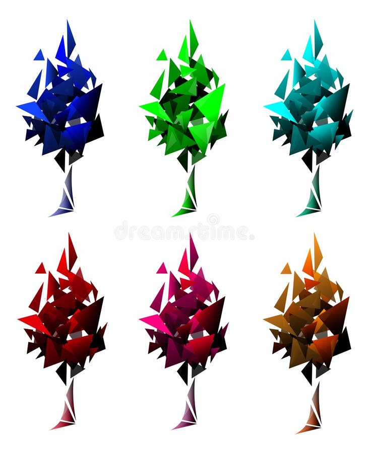 Geometric green tree stock illustration. Illustration of bough - 106989658