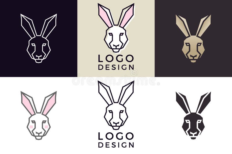 Stylized Geometric Rabbit Head Illustration. Vector Icon Tribal Hare ...