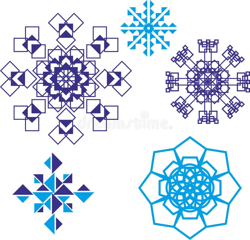 Stylized Geometric Snowflake Color Stock Vector - Illustration of ...