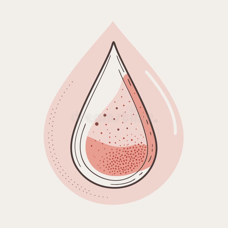 A Geometric Teardrop or Blood Drop Containing Pink and Red Shading ...