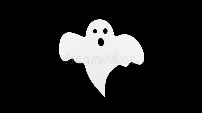 Stylized Ghost Icon Spinning. Alpha Channel Stock Footage - Video of ...