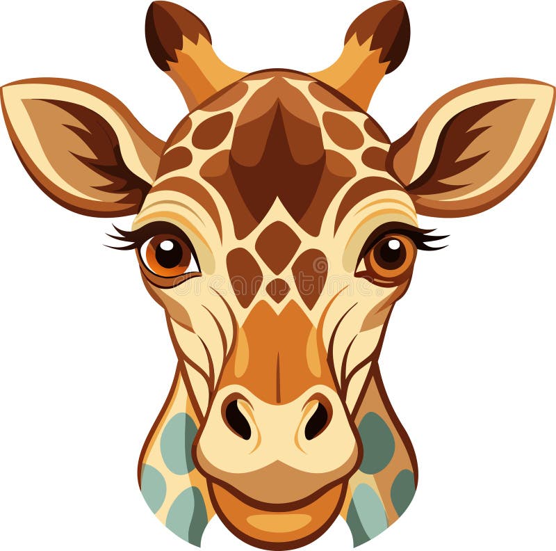 Stylized Giraffe Head Vector for Logos and Creative Branding Stock Illustration - Illustration ...