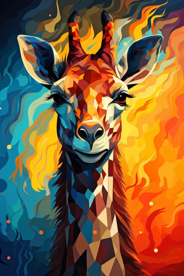 Geometric Giraffe Illusion. AI Generation Stock Image - Image of ...