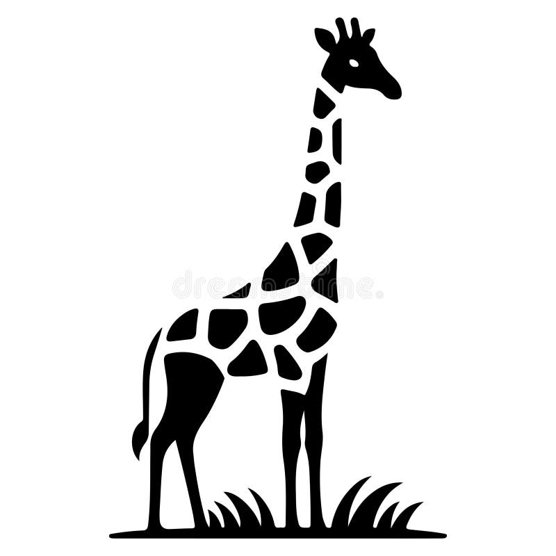A Stylized Giraffe Silhouette Adorned with Elegant Tribal Patterns ...