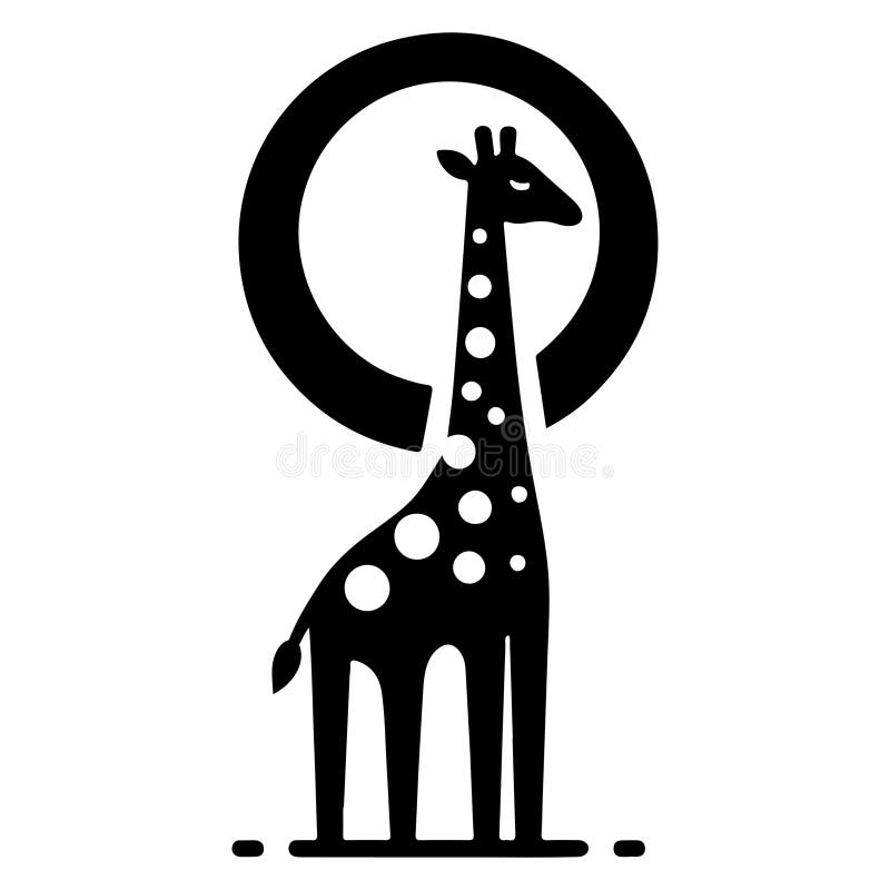 A Stylized Giraffe Silhouette Adorned with Elegant Tribal Patterns ...