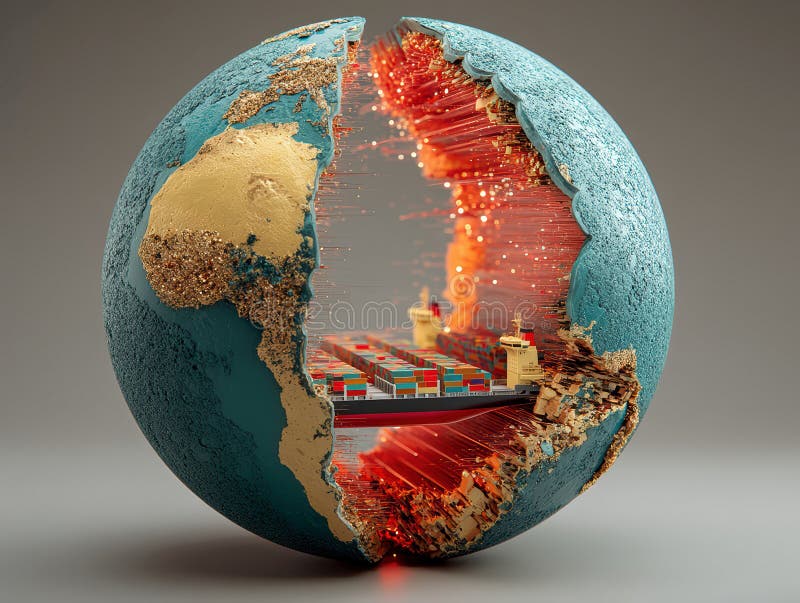 A Stylized Globe with Burning Embers, Symbolizing Environmental ...