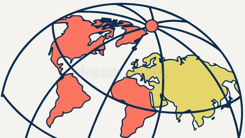 Stylized Globe with Continents. World Map Earth Vector. Vector Design ...
