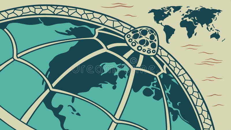 Stylized Globe of Earth Abstract World Map Design Planet Vector Design ...