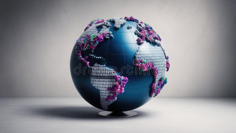 Stylized Globe Features Vibrant Colors and Textures, Symbolizing Global ...