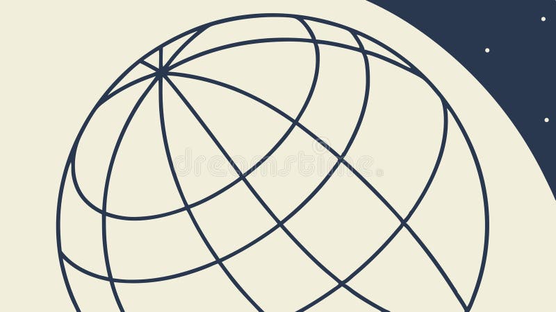 Stylized Globe Grid with Meridian and Parallel Lines, Vector Design ...