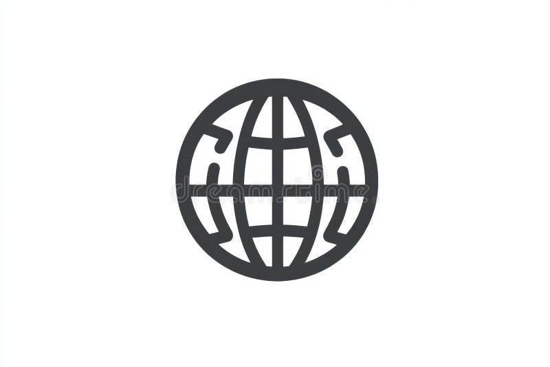 Stylized Globe Symbol Representing Global Connectivity and ...