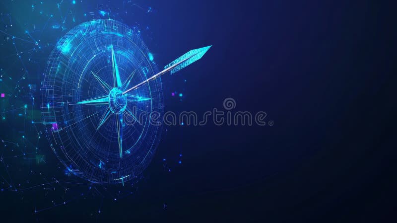 Stylized Goal Compass Illustrating Success in Digital Technology with ...