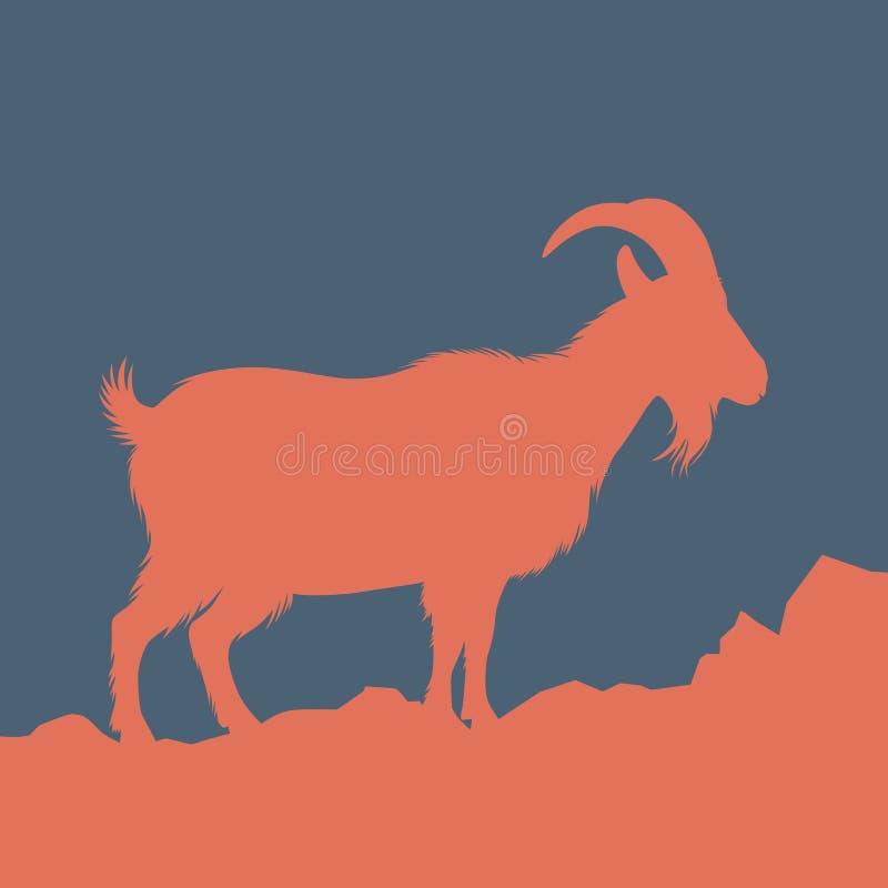 Stylized Goat Outline on a Simple Backdrop Stock Illustration ...
