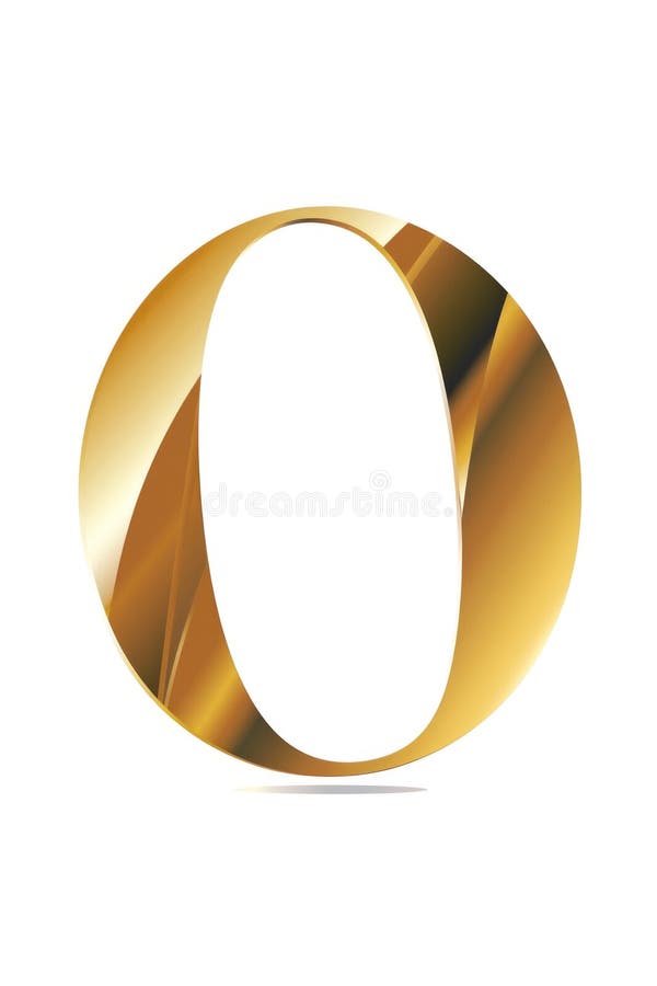 A Stylized Gold Letter O on a White Background, Suitable for Various ...