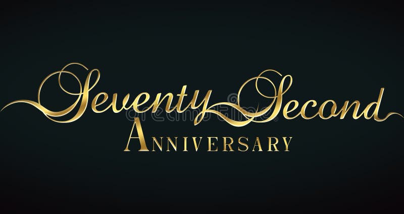 Seventy-Second Anniversary Gold Lettering on Transparent Background ...