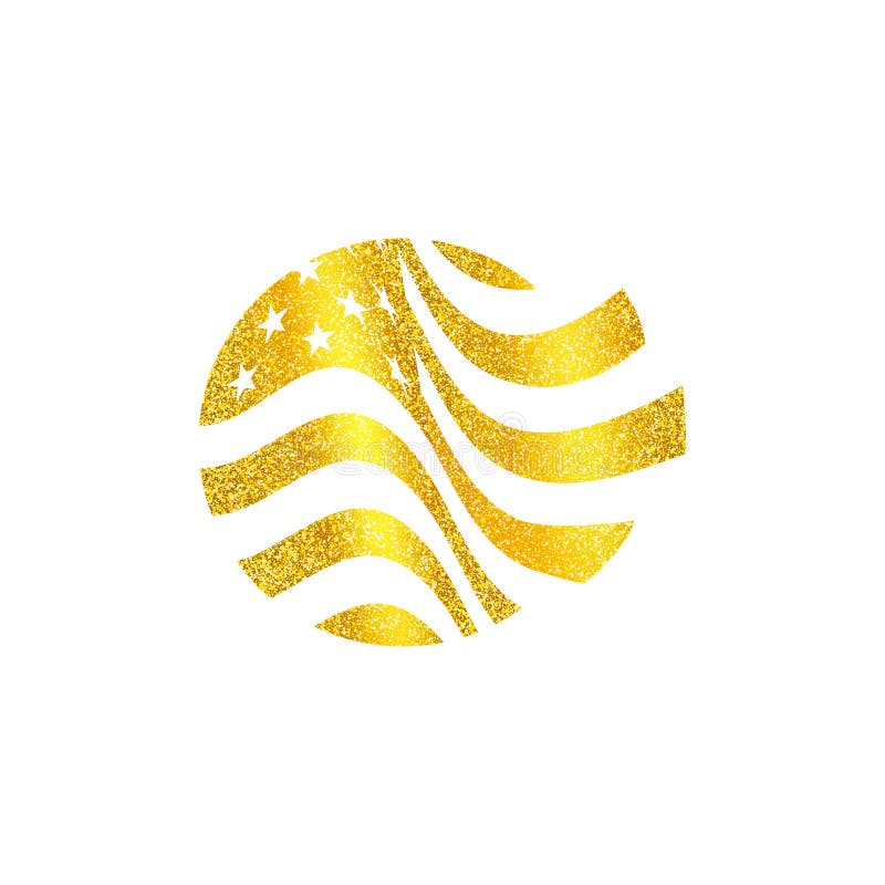 Stylized Gold USA Flag Glitter Isolated Vector Logo Stock Illustration ...