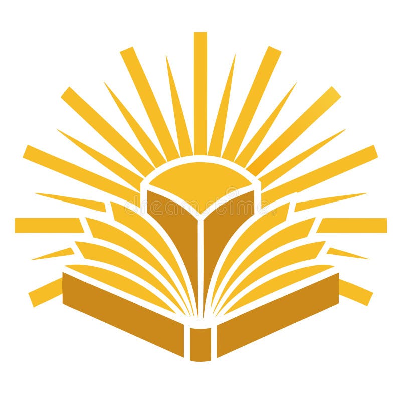 Golden Book Icon with Light Rays: Education, Knowledge, and Learning ...