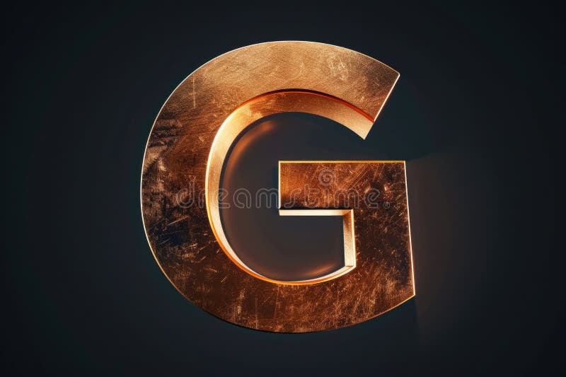 A Stylized Golden Letter G on a Black Background Stock Image - Image of ...