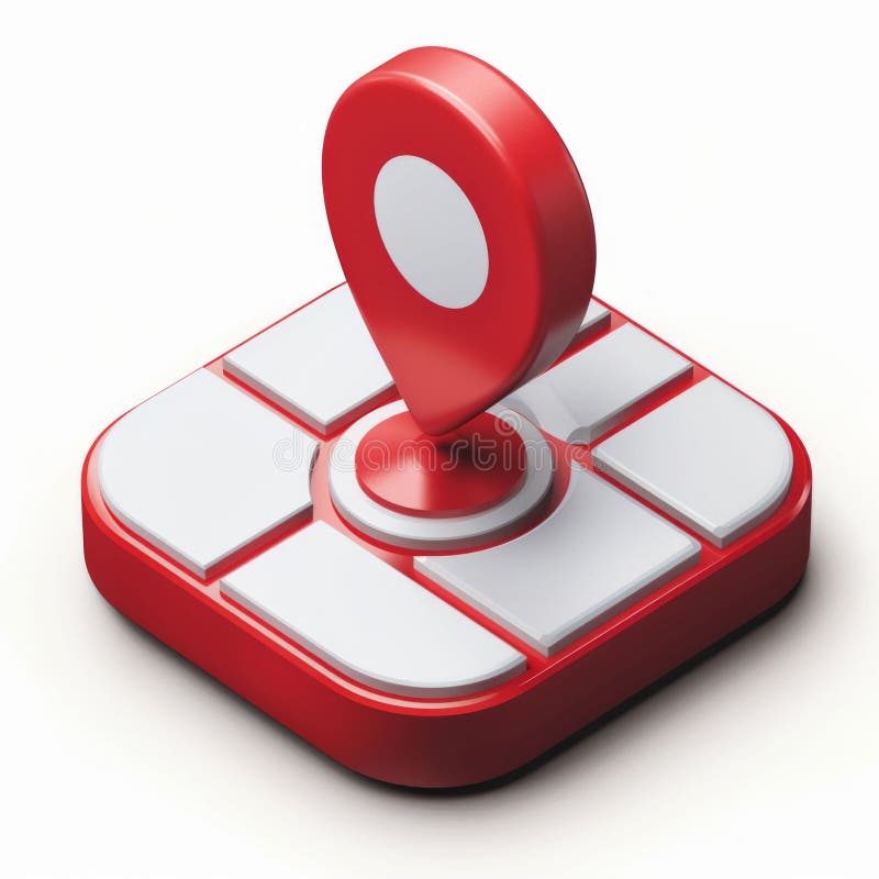 Stylized GPS Navigation Icon on Digital Map. Generative Ai Stock ...