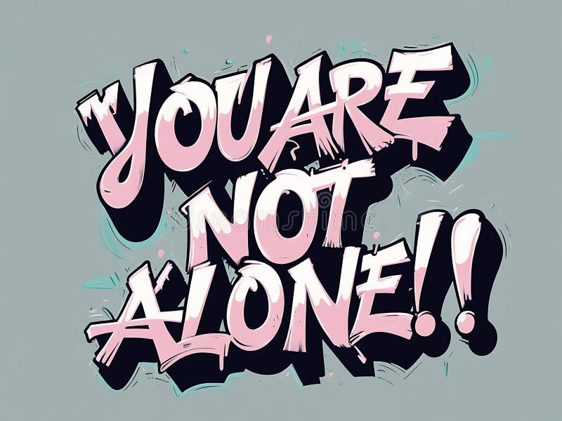 You are Not Alone Graffiti Art Design Stock Illustration - Illustration ...
