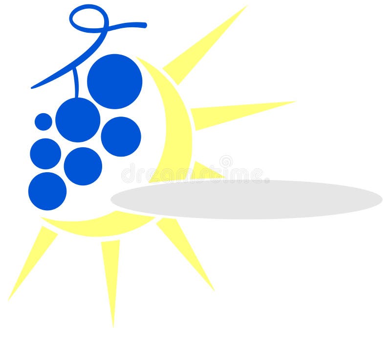 Vector Logo Design Template. Branch of Grape with Leaves Stock Vector ...