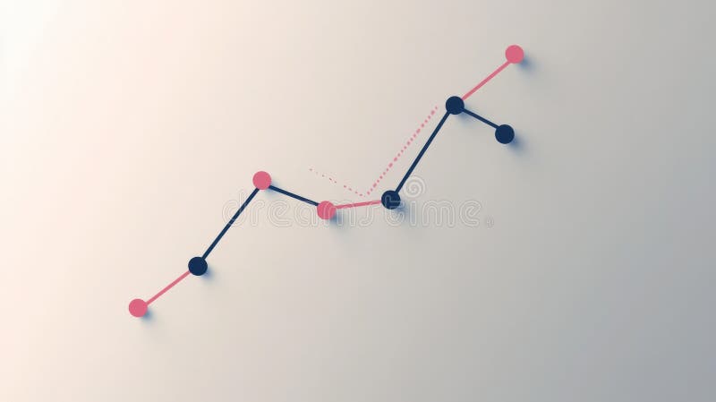 Stylized Graph Showing Fluctuating Data Trends with Colorful Markers ...
